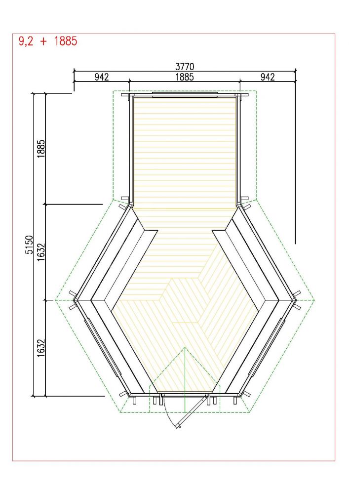 Kota-grill Finlandais avec extension 9.2 m²