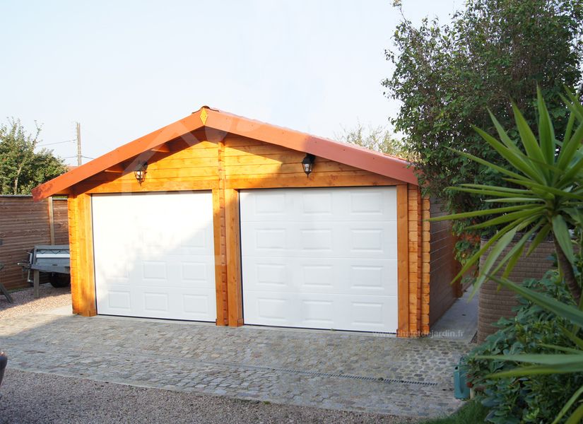 Garage en bois double CLASSIC DUO (44 mm), 6x6 m, 36 m²