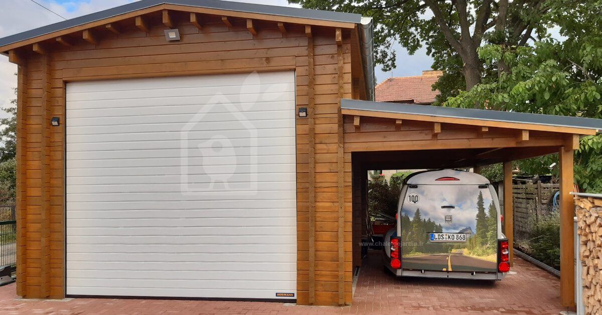 Garage en bois camping car (44 mm), 4x8 m, 32 m²